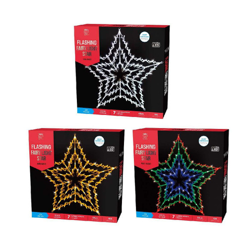 100 LED Star Silhouette Light (3 Colours) - 53cm - Christmas Elves