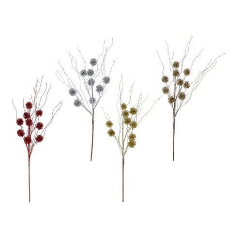 Glitter Mimosa Spray (4 Styles) - 50cm - Christmas Elves