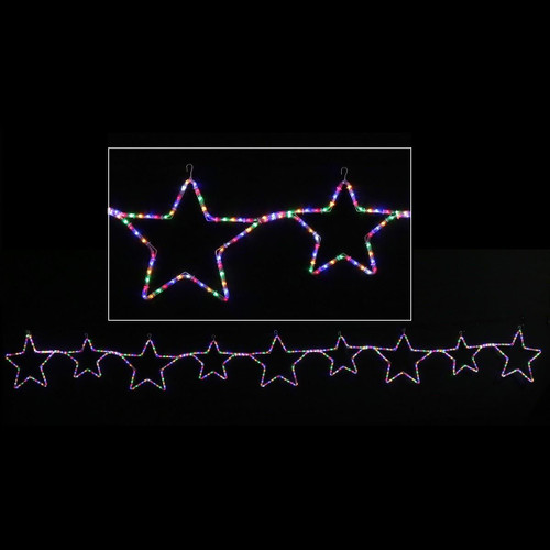 LED Rope Light 9 Star Chain Multicolour - 430cm - Christmas Elves