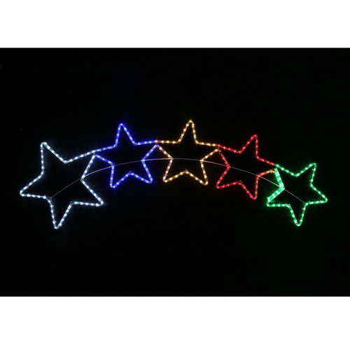 LED Rope Light Stars Banner Multicolour (5 Piece) - 430cm - Christmas Elves