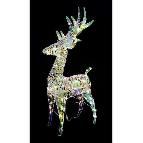 LED Technicolour Iridescent Reindeer Twinkle - 130cm - Christmas Elves