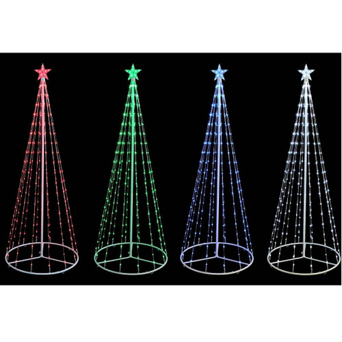 RGB Lightshow Flex Strands Rainbow Light Tree - 2.1m - Christmas Elves