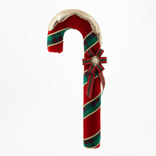 Red Green Tartan Candy Cane - 56cm - Christmas Elves