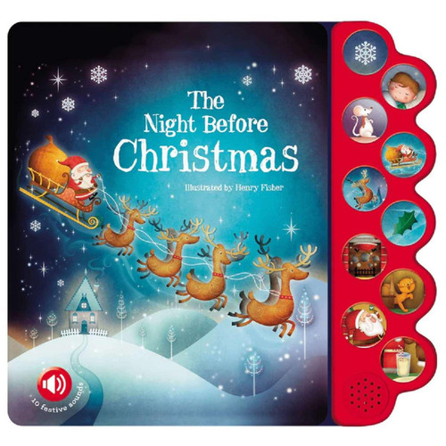 The Night Before Christmas 10-Button Sound Book - 33cm - Christmas Elves