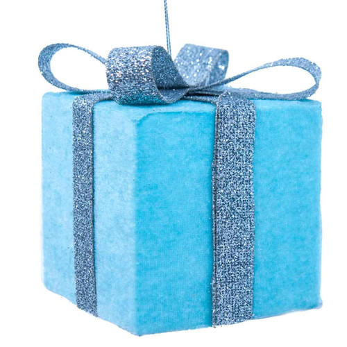 Turquoise Hanging Gift Box - 12cm - Christmas Elves