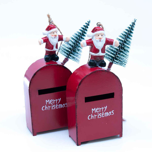 Metal Santa Letter Box Ornament (2 Styles) - Christmas Elves