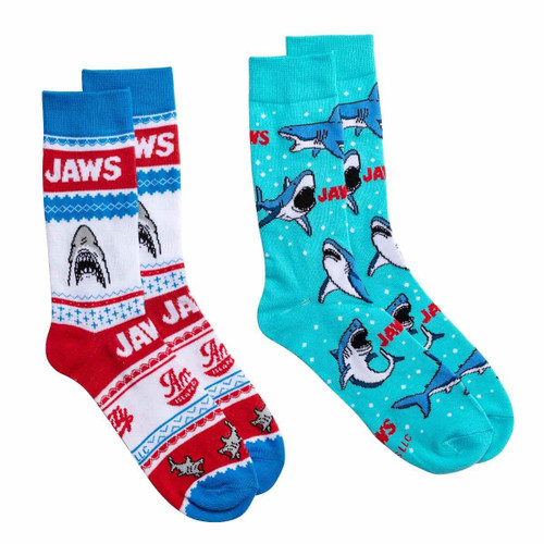 Jaws Christmas Crew Socks (Pack of 2) - Adults Large - Christmas Elves