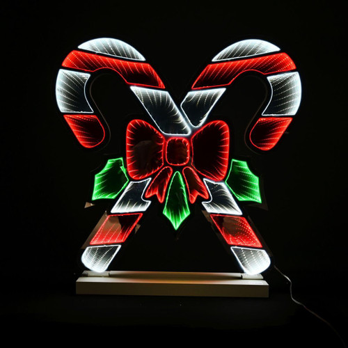 LED Infinity Candy Cane Light with Base - 60cm - Christmas Elves