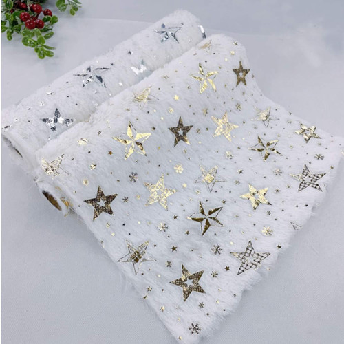 Christmas Stars Table Runner Gold - 30 x 180cm - Christmas Elves
