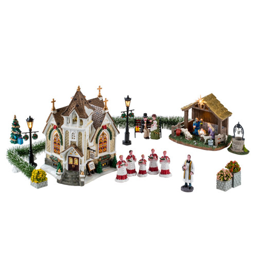 Lemax 2025 Church Scene Collectors Pack - Limited Edition - Christmas Elves