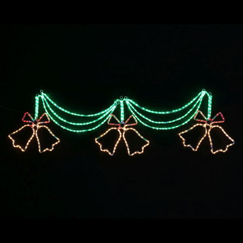 LED Ropelight Drape 3 Bells Warm White Twinkle - 190cm - Christmas Elves