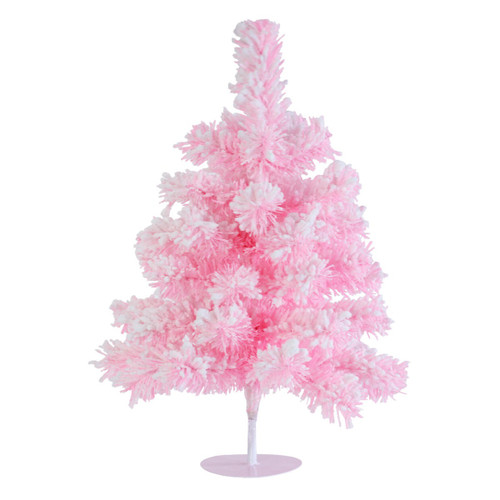 Pink Snow Flocked Table Tree - 45cm - Christmas Elves