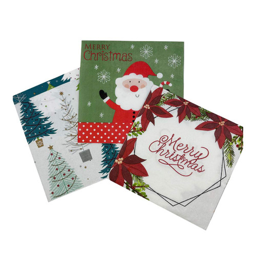 Christmas Paper Napkin (Pack of 16, 3 Styles) - 33cm