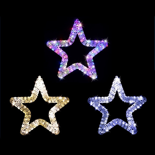 LED Pin Fancy Star Flashing (3 Colours) - 40cm