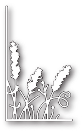 Memory Box Die - Small Lavender Stems Left Corner - The Rubber Buggy