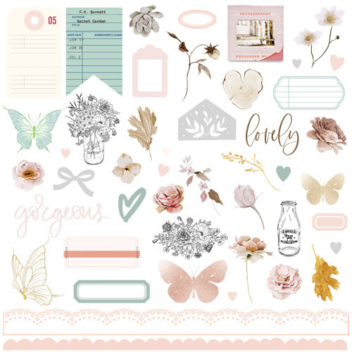 Fancy Pants Designs - 12x12 Sticker Sheet - Pink Meadows Collection The ...