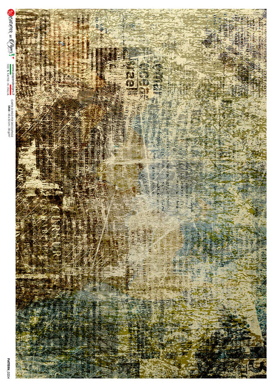 Paper Designs - Grungy Newsprint Pattern - A4 Rice Paper (PD Pattern ...