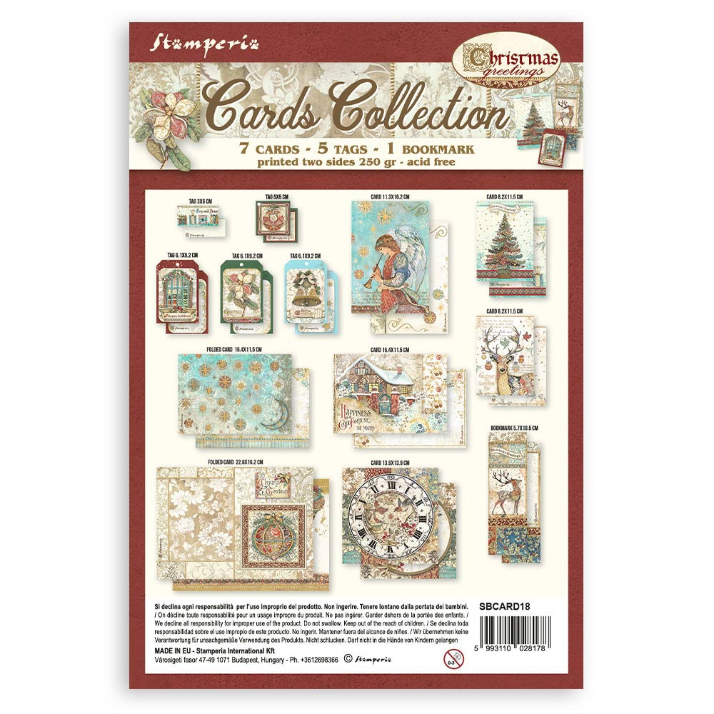 Stamperia - Christmas Greetings - Cards Collection (SBCARD18) The ...