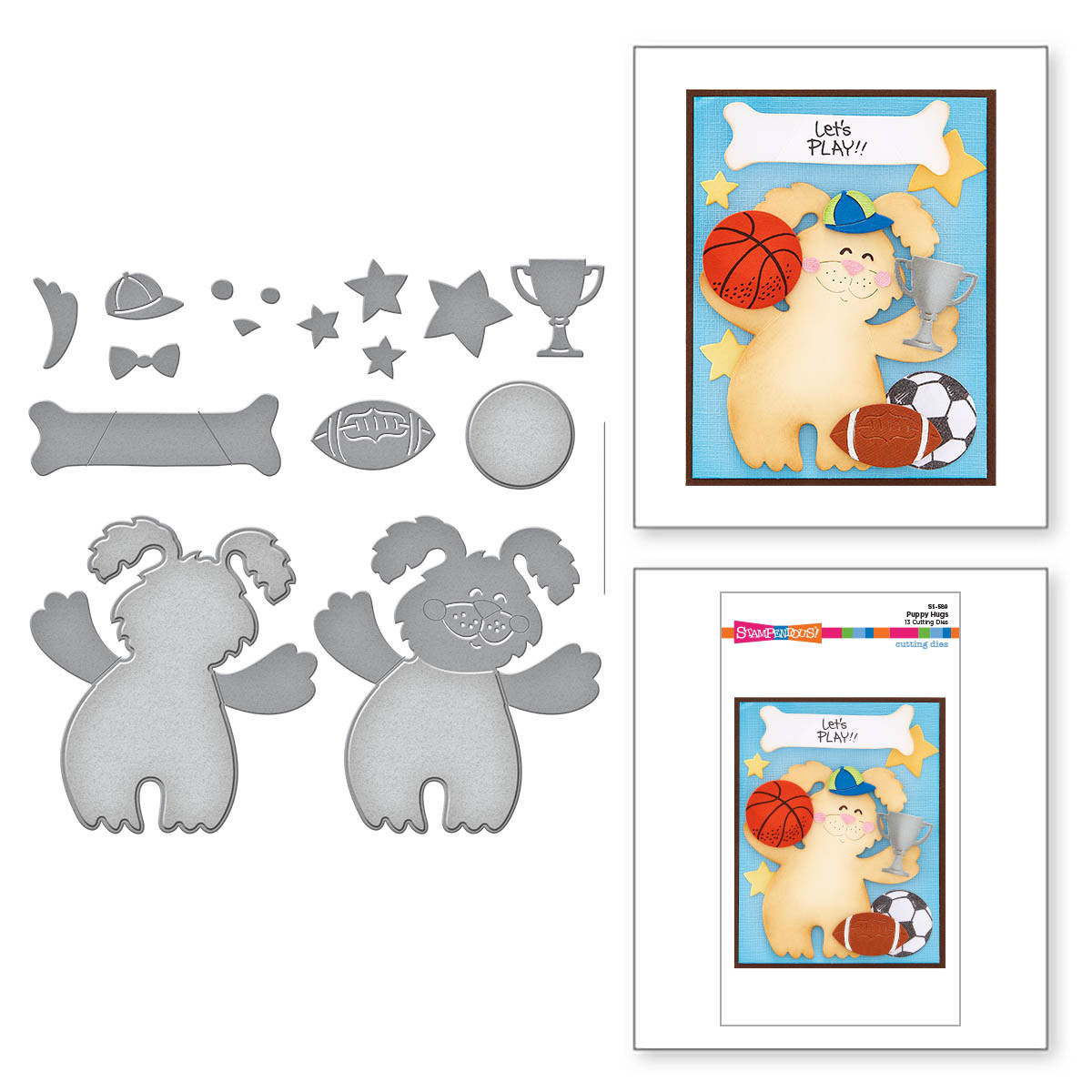 Spellbinders - Stampendous Hugs Collection -Puppy Hugs Etched Dies (S5 ...