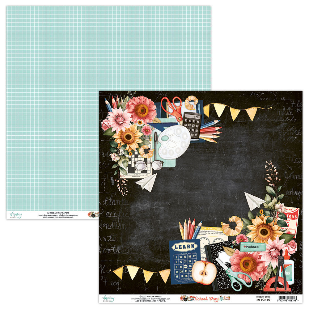 Mintay Papers - School Days - 12 x 12 Collection (MT-SCH-07) The Rubber ...