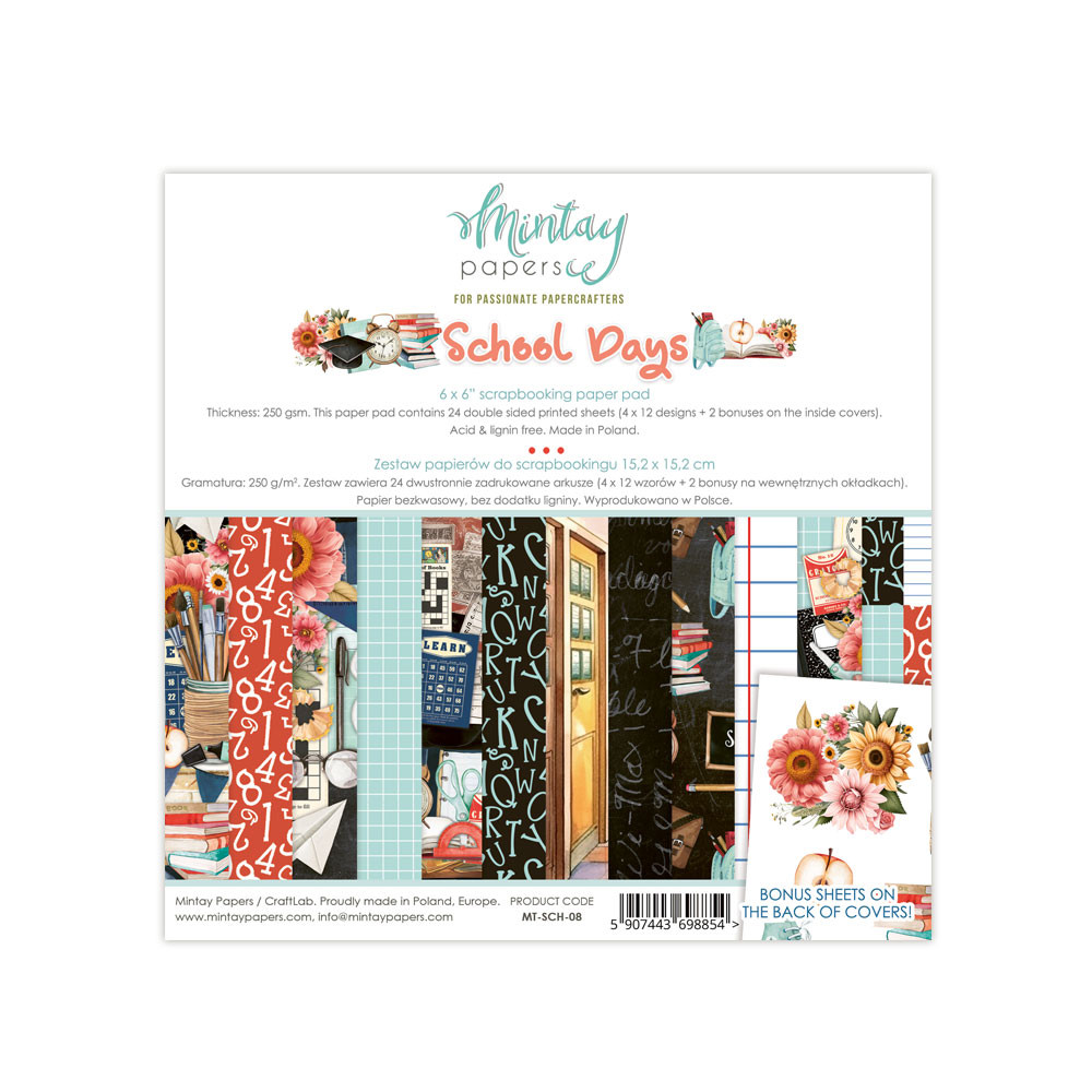 Mintay Papers - School Days - 6 x 6 Collection (MT-SCH-08) - The Rubber ...
