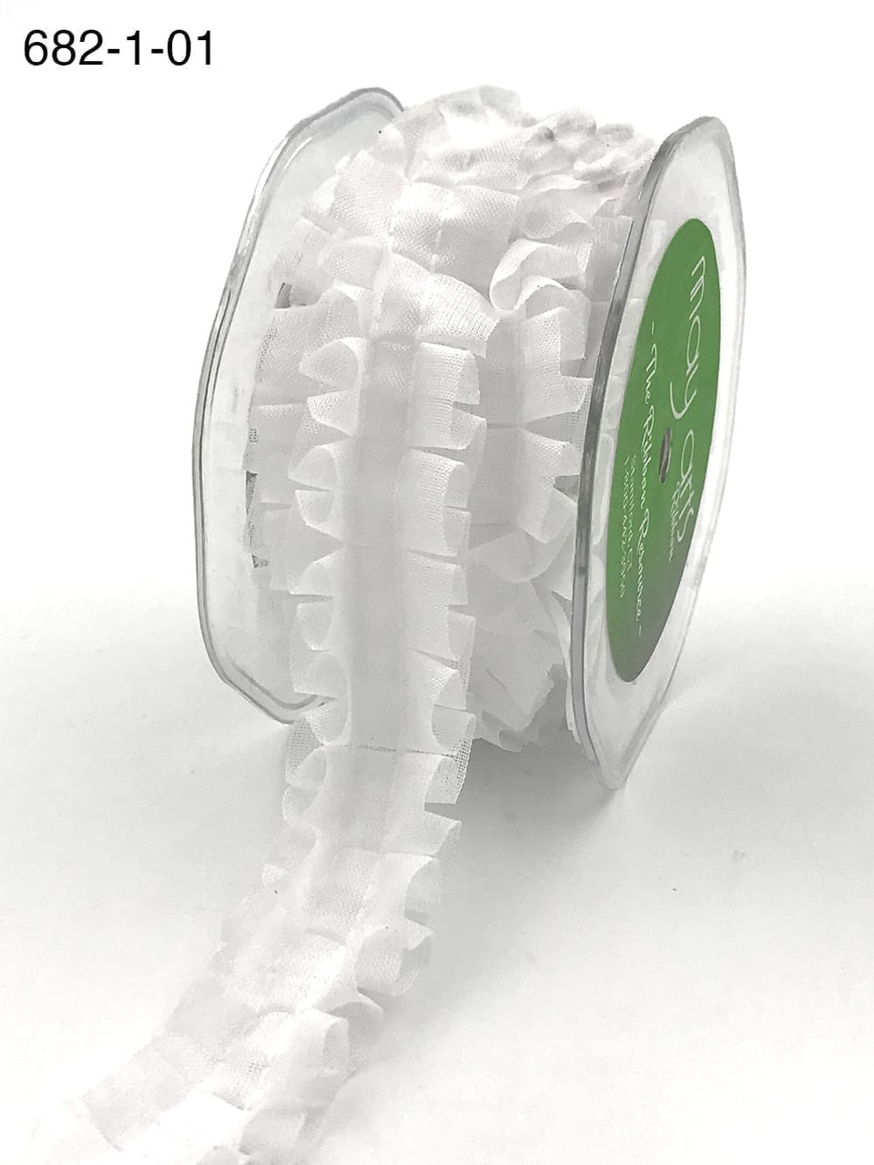 May Arts - 1 Inch Two Stitch Pleated Ruffle Fold Ribbon with Cut Edge ...