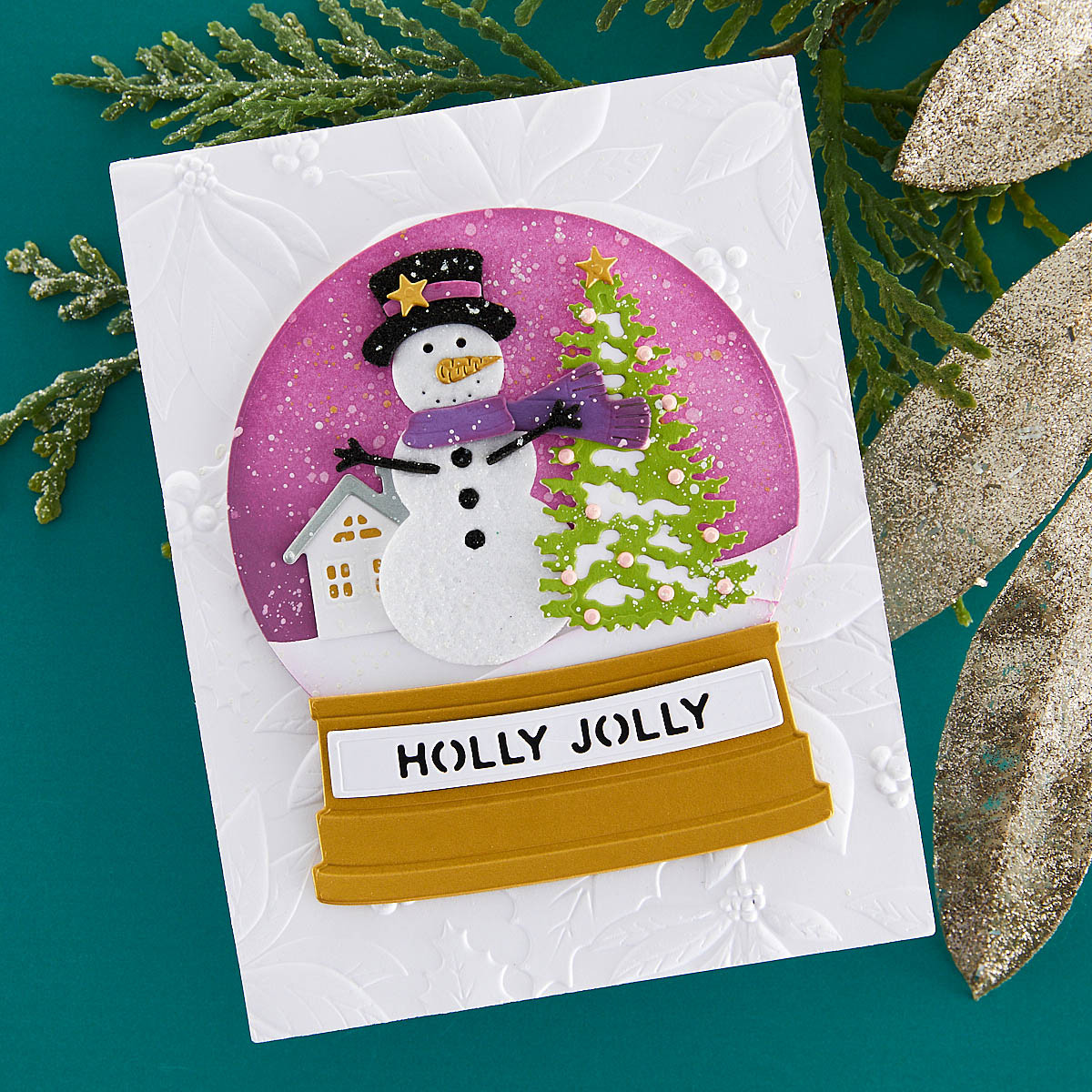 Spellbinders - Simon's Snow Globes Collection - Snowman Scene Etched ...
