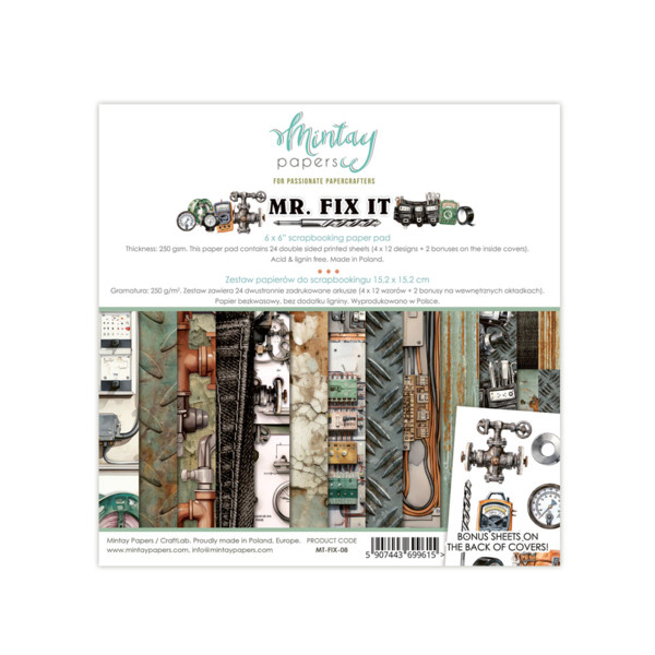 Mintay - Mr. Fix It - 6x6 Paper Pad (MT-FIX-08) The Rubber Buggy
