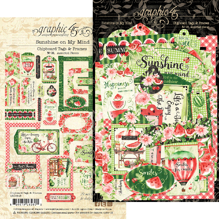 Graphic 45 - Sunshine On My Mind - Chipboard Tags & Frames (4502843) - The Rubber Buggy