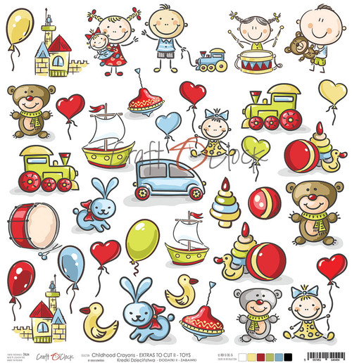 Craft 0' Clock - Childhood Crayons 12 x 12 Scrapbook Paper - A Sheet ...