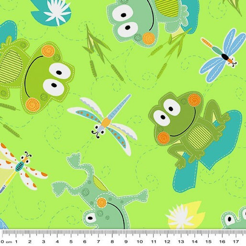 Benartex by Kanvas Studio - Toadily Cute - Hop Along Frogs Lime - Sold ...