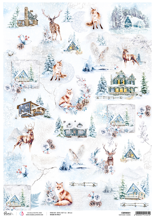 Ciao Bella - A3 Rice Paper - Winter Journey Collection - Northen Tundra ...