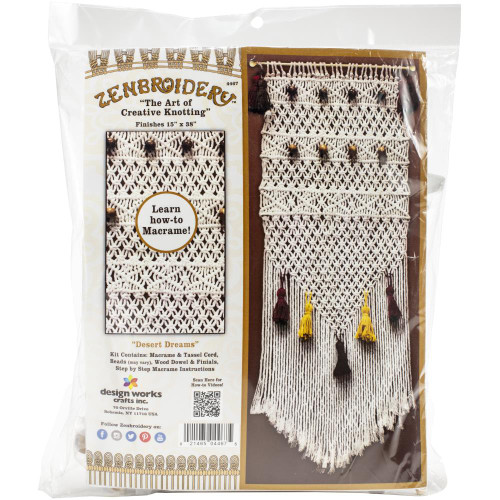 Design Works - Zenbroidery Macrame Wall Hanging Kit 15"X38" - Desert ...