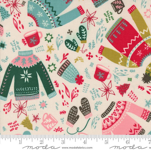 Moda Fabric - Cozy Wonderland Natural - Cozy Please Novelty Sweaters ...
