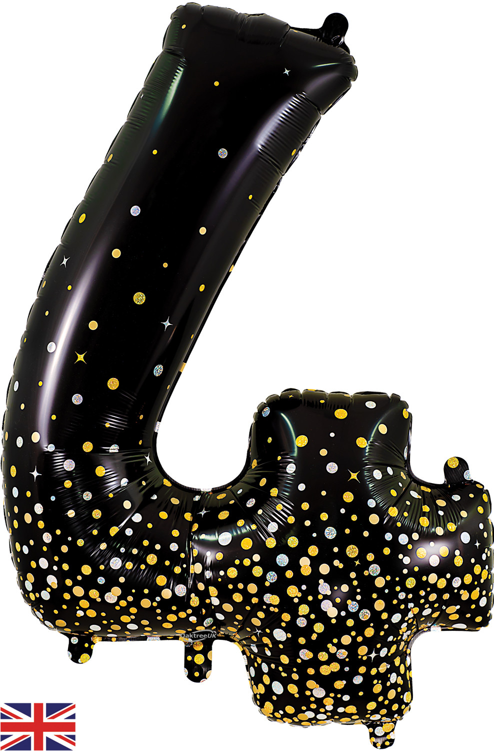 34"O Sparkling Fizz Black Gold Holo 4 pkg (1 count)