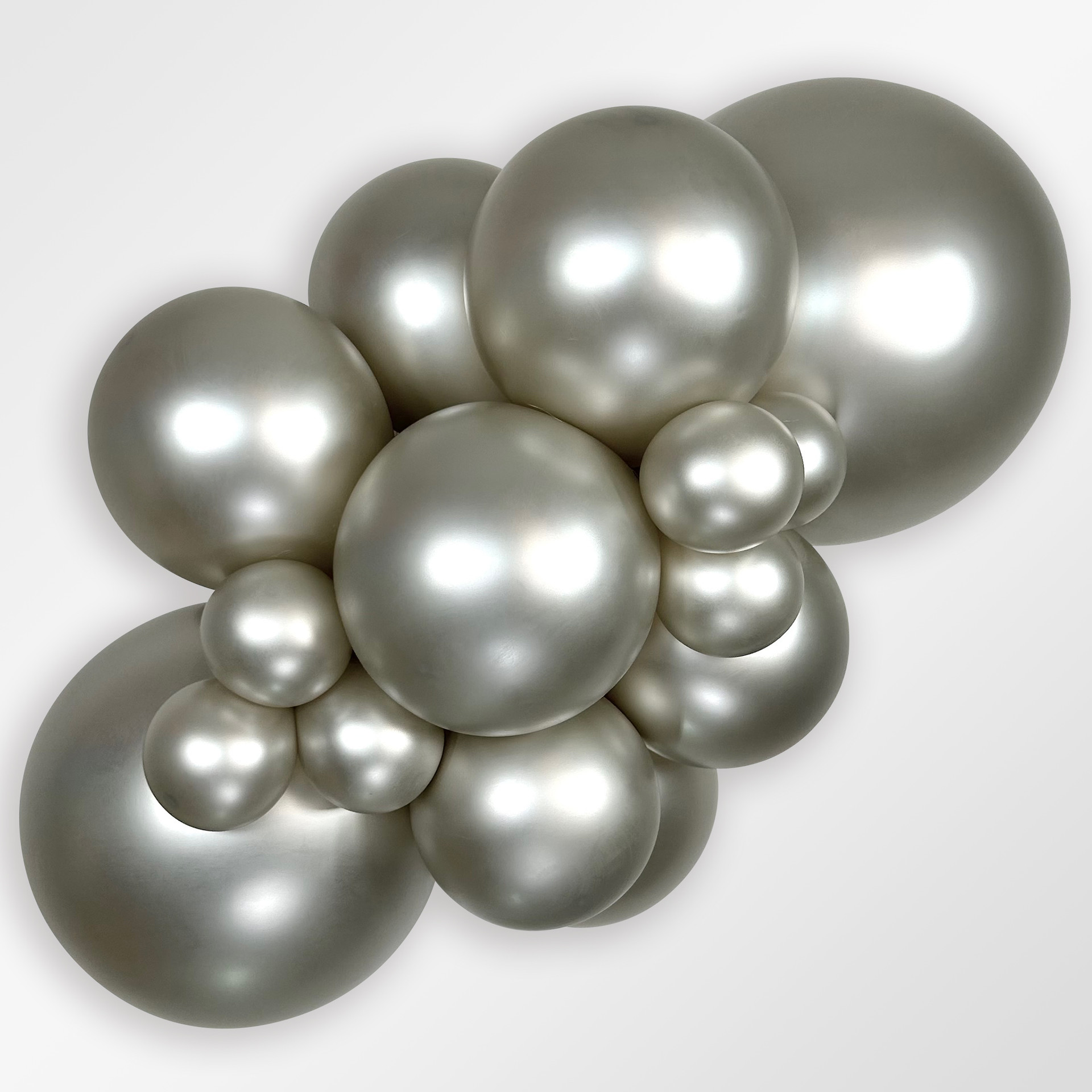 11"S Reflex Silver latex balloon #53145 Sempertex Betallic