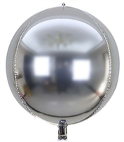42"B Sphere Silver foil balloon flat (5 count)
