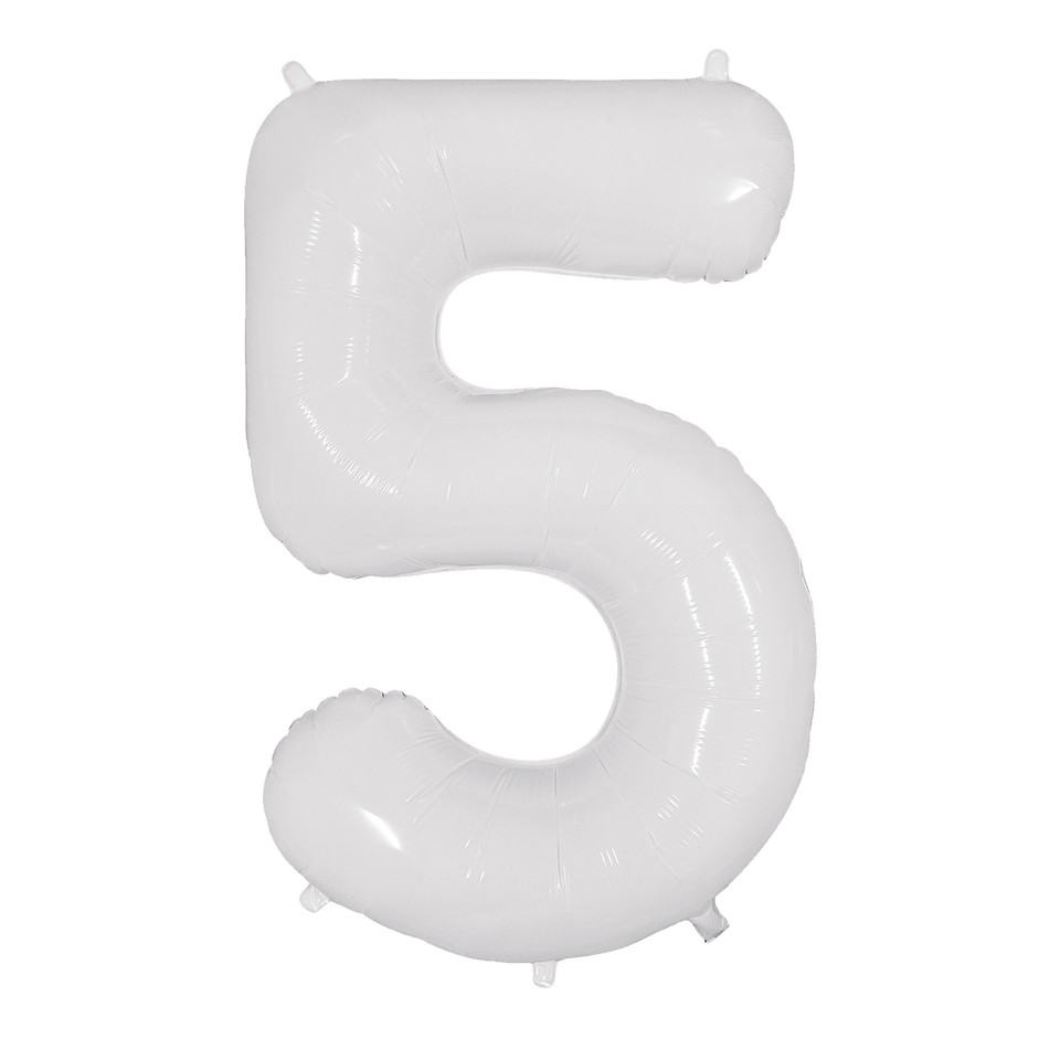34"B White Number 5 Pkg (5 COUNT)