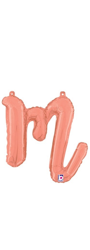 Script Rose Gold Letter M Pkg (1 count)