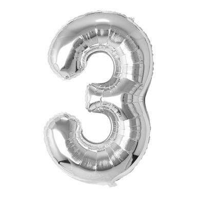 34"B Silver Number 3 Pkg (5 COUNT)