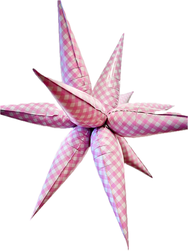 40" Exploding StarBurst Pink Checkered (1 count)