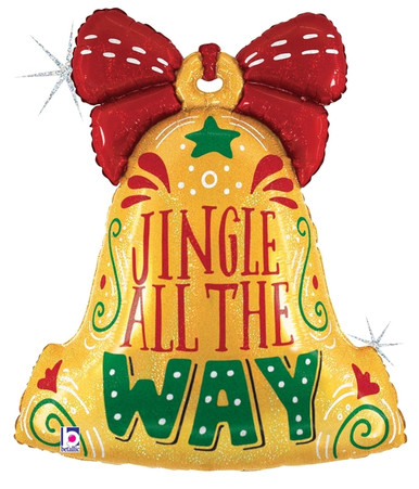 27"S Christmas Jingle All The Way Holiday Bell Pkg (5 count)