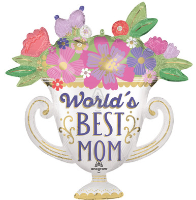 30"A World's Best Mom Trophy Cup Pkg (5 count)