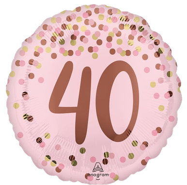 18"A Happy 40th Birthday Pretty Pink Pkg (5 COUNT)