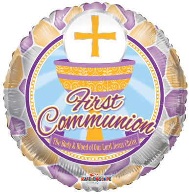 18"C My First Communion Stained Glass (10 count)