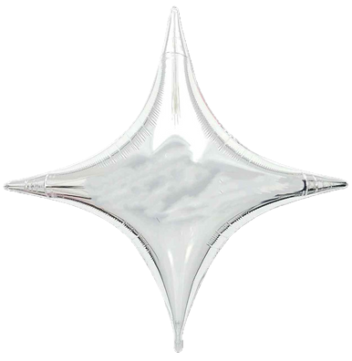 36"B 4 Point Star Silver flat (5 count)