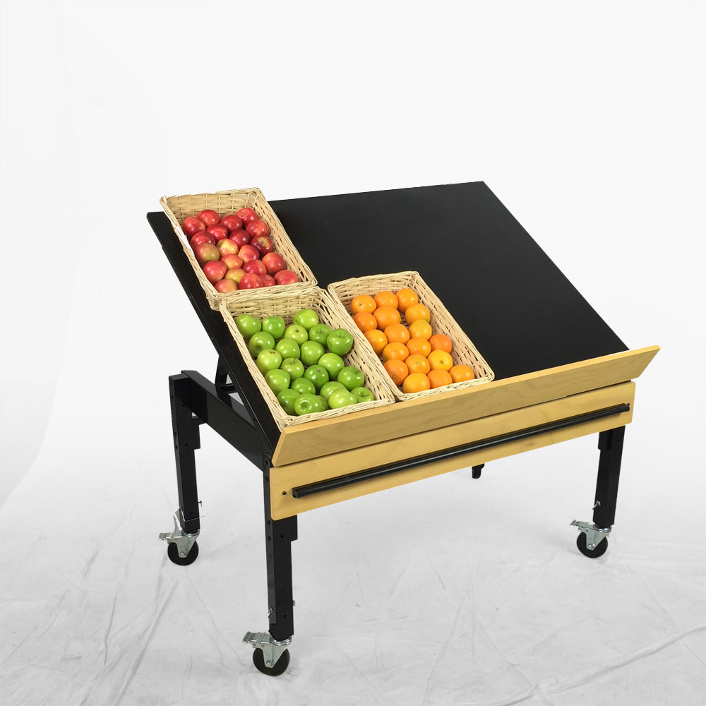 Wooden Produce Display Euro Table For Grocery Stores | DGS Retail
