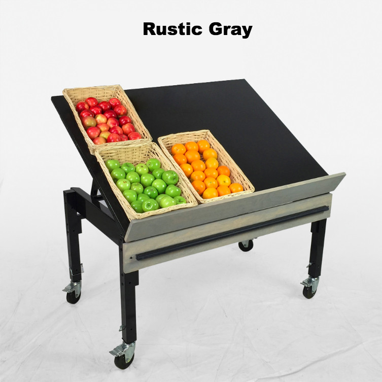 Wooden Produce Display Euro Table For Grocery Stores | DGS Retail
