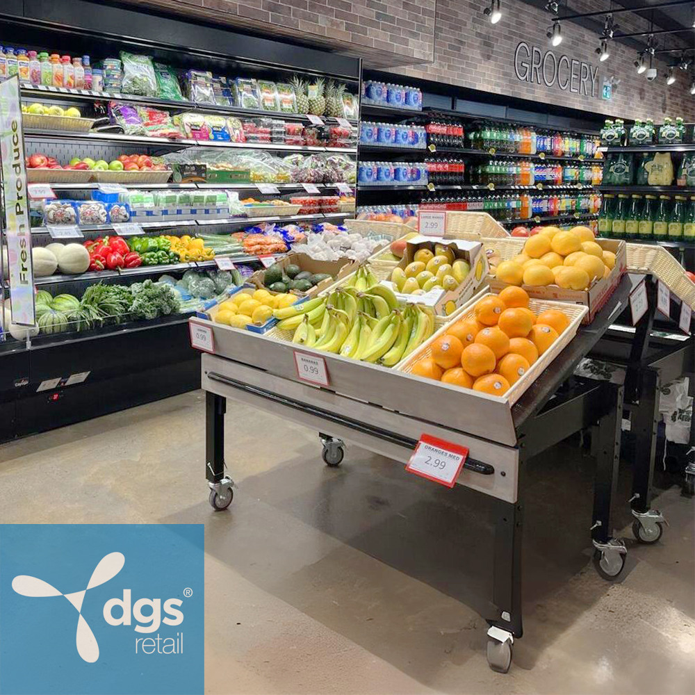Wooden Produce Display Euro Table For Grocery Stores | DGS Retail