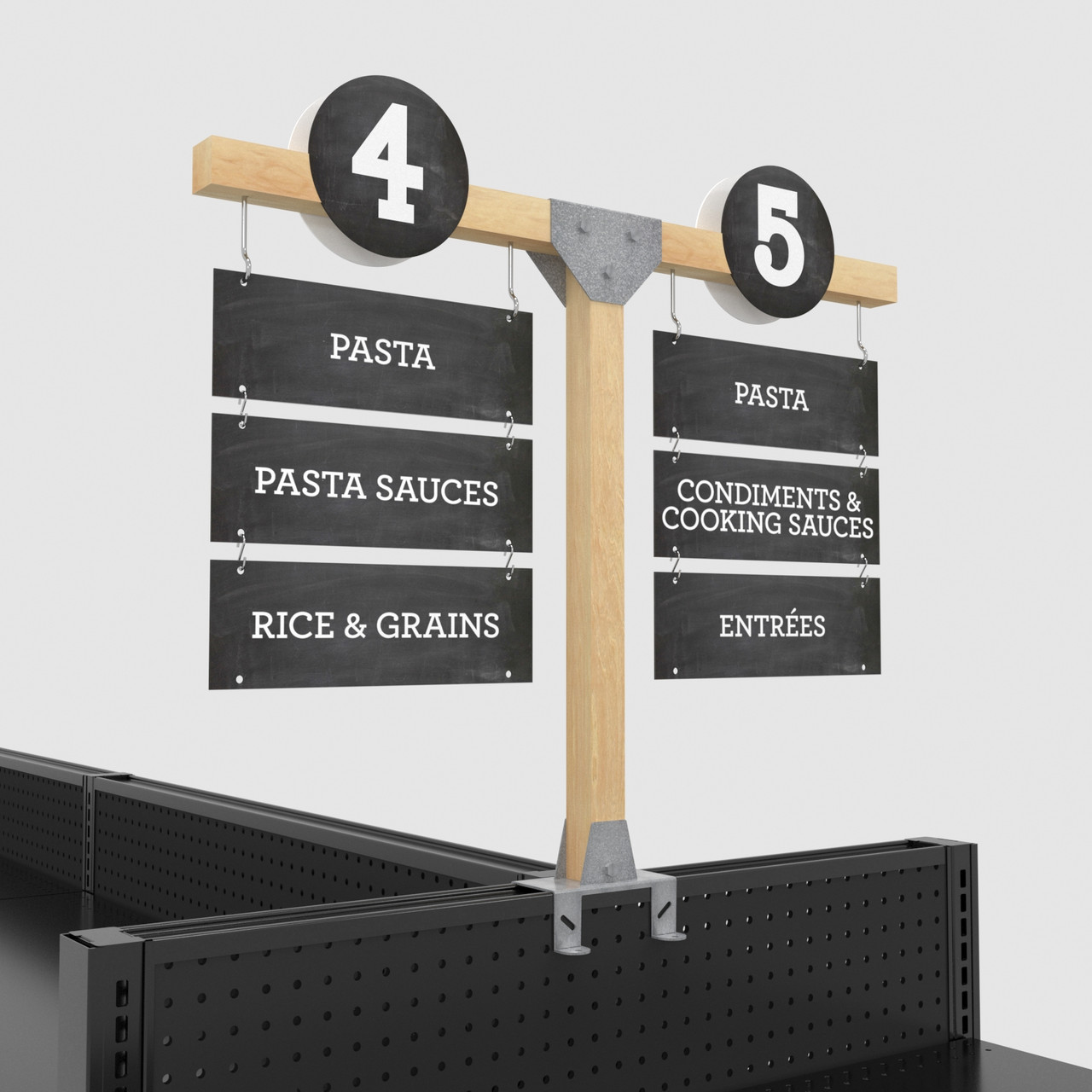 Wooden Gondola Aisle Marker Holders for Store Shelving | DGS Retail
